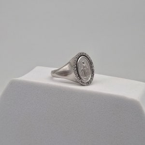 Silver Virgin Mary Signet Ring, Silver 925 Ring, Our Lady of Miracles ...