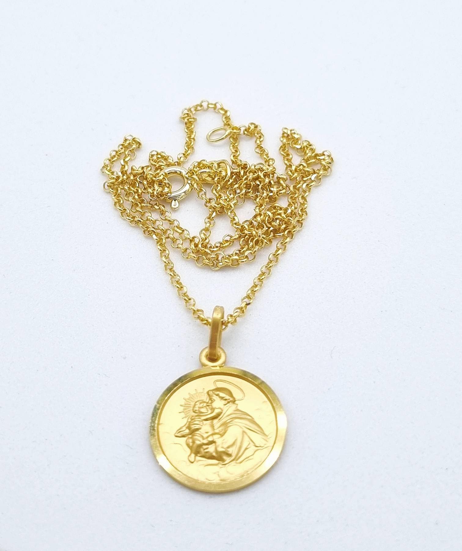 Saint Anthony Necklace, St. Anthony Medal, Sterling Silver, St Anthony ...