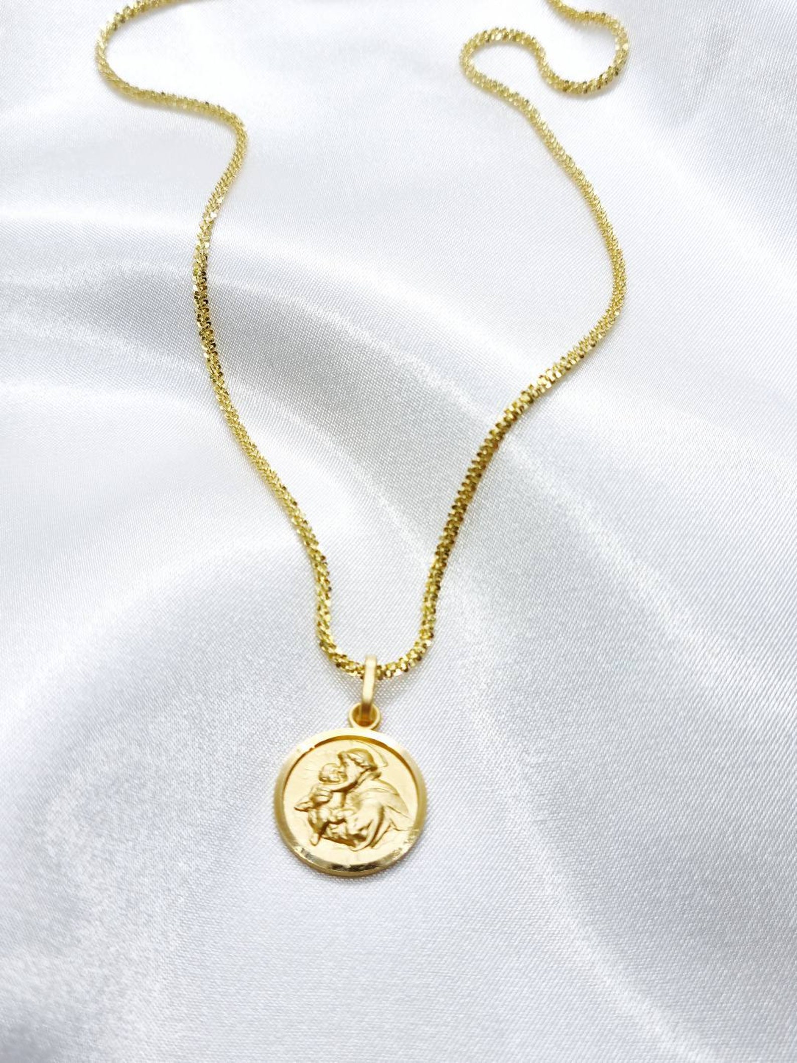 Saint Anthony Necklace St. Anthony Medal Sterling Silver St - Etsy