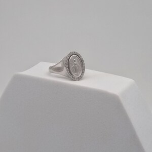 Silver Virgin Mary Signet Ring, Silver 925 Ring, Our Lady of Miracles ...