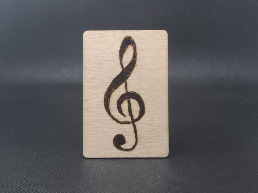 Treble Clef Fridge Magnet Wood Pyrography Art - Etsy