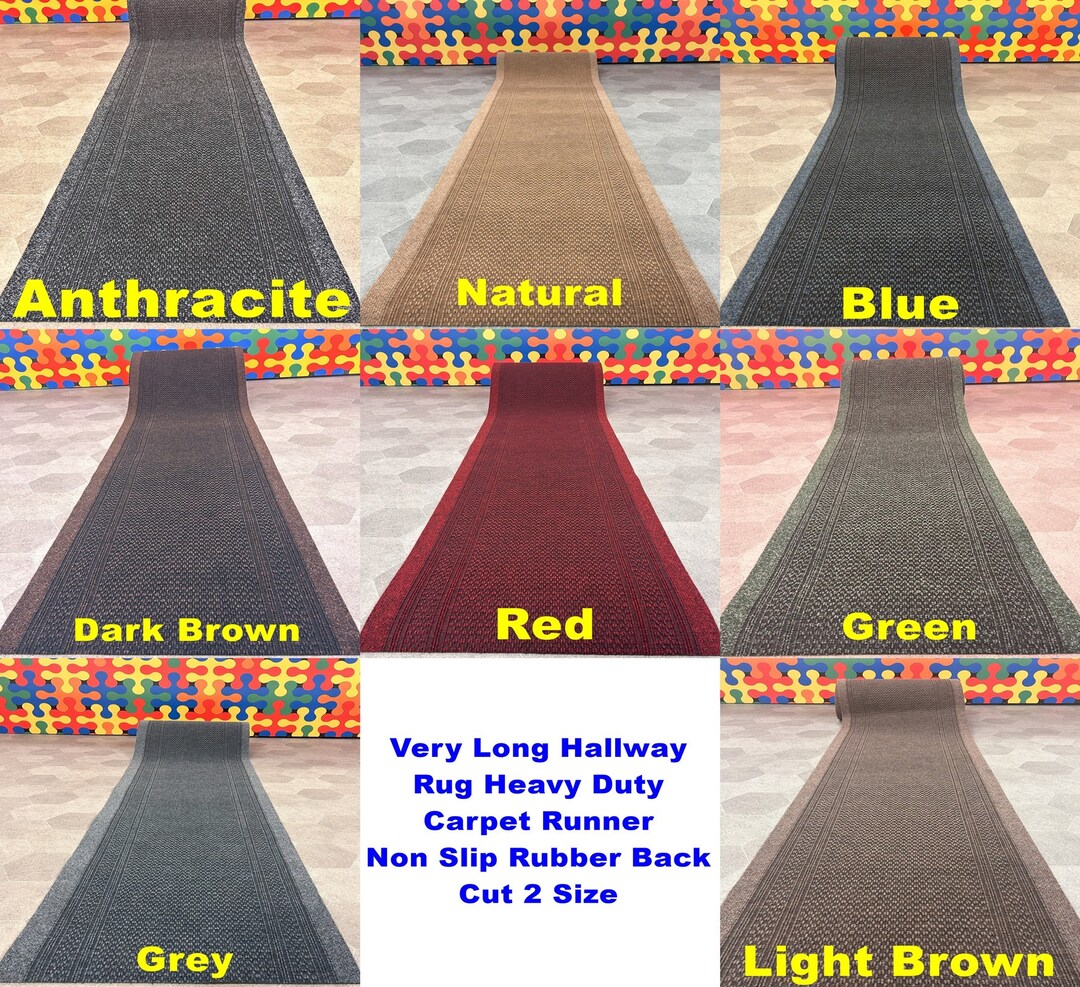 Carpet Runner Heavy Duty Non Slip Dirt Hallway Kitchen Stairs Mat Cut ...