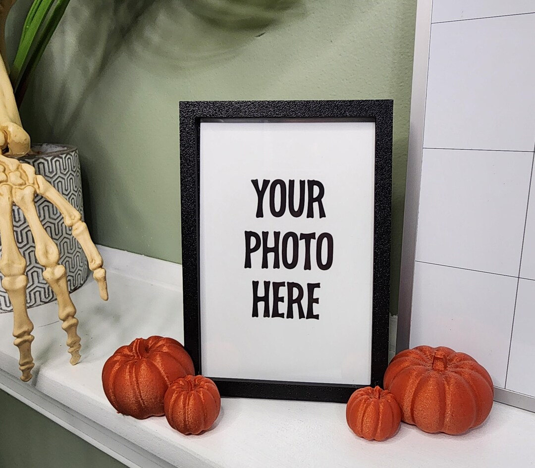 Pumpkin Picture Frame, 3D Printed, Halloween Decor, Halloween Picture ...