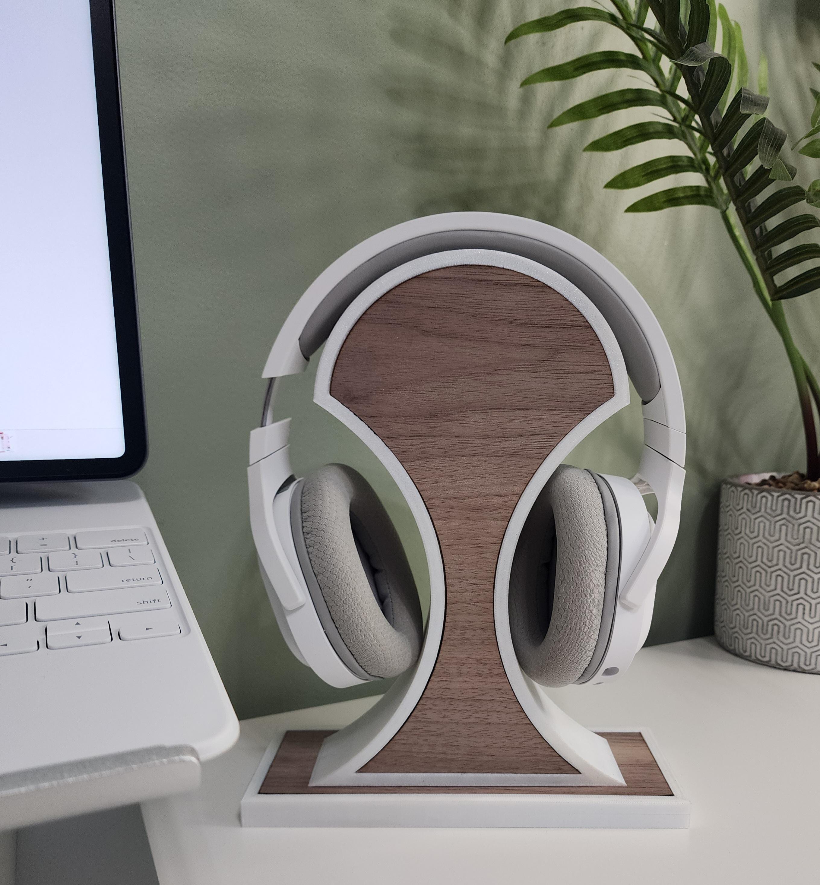 Modern White Headphone Stand, Headphone Stand, Headphone Holder ...