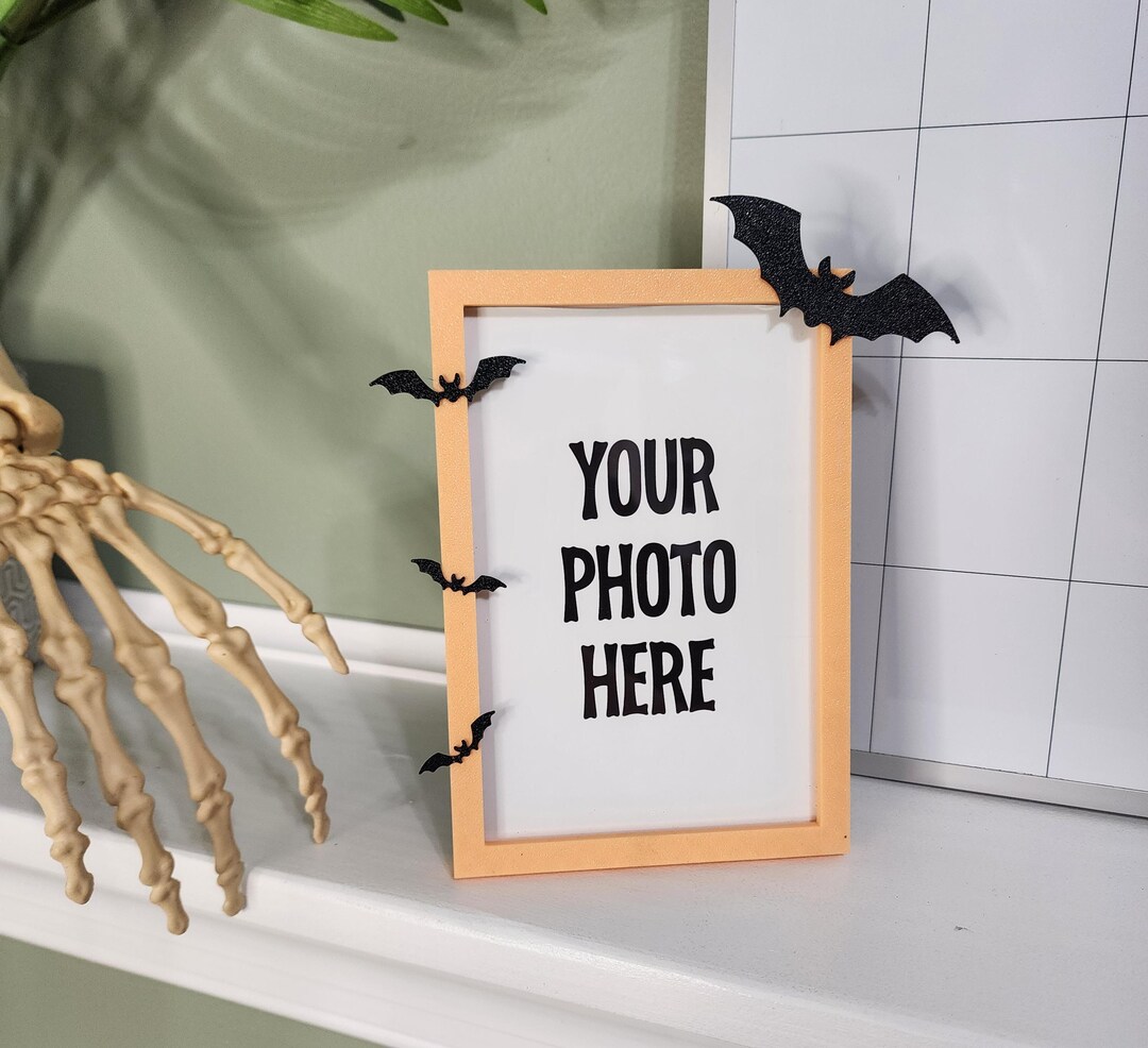 Halloween Bats Picture Frame, 3D Printed, Halloween Decor, Halloween ...