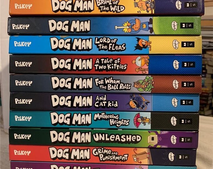 Bundle 1 10 DOG MAN Complete Series HARDCOVER Dav Pilkey Mothering ...