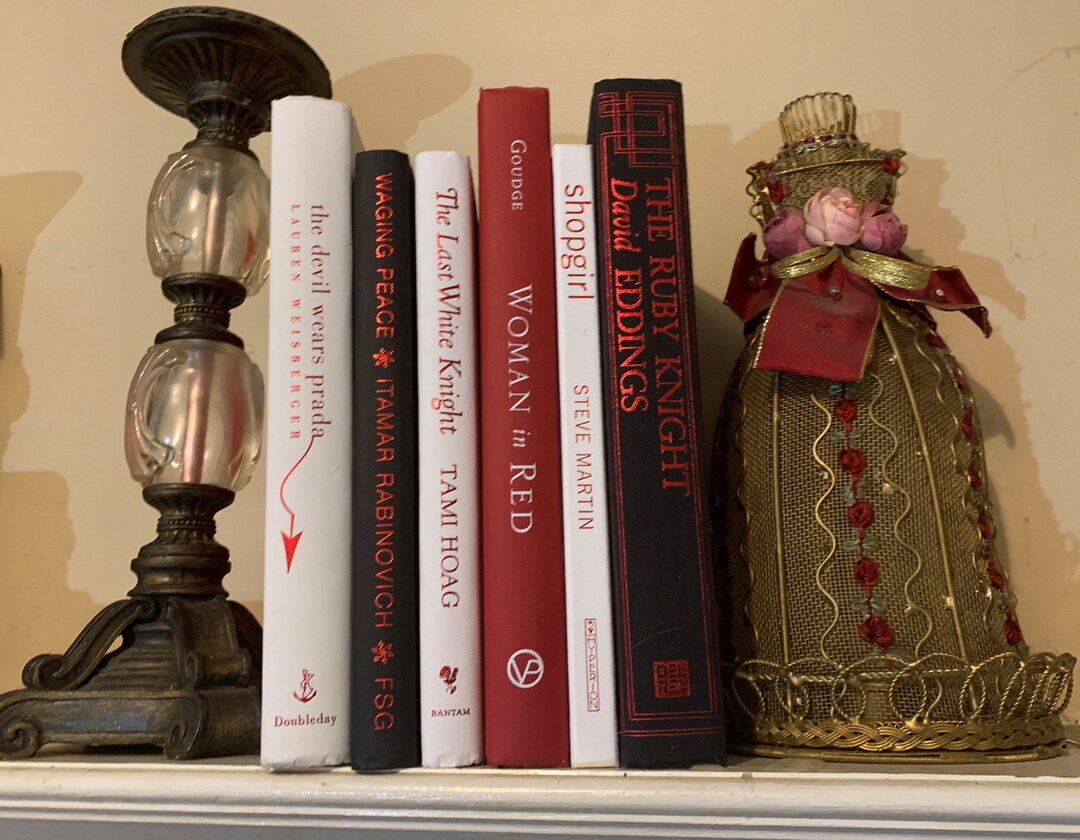 FREE SHIP Red, White and Black Decorator Books Set Hardcover - Etsy