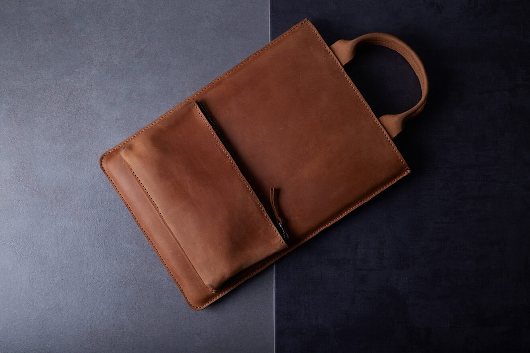 Brown MacBook M2 Pro 13 Case, Leather Apple Laptop Bag Sleeve MacBook ...