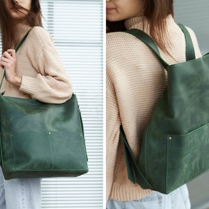 Convertible Backpack Purse Leather Tote Laptop Bag for Women ...