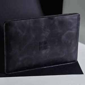 Surface Laptop Studio Case, Gray Leather Sleeve, Microsoft Surface Slim ...
