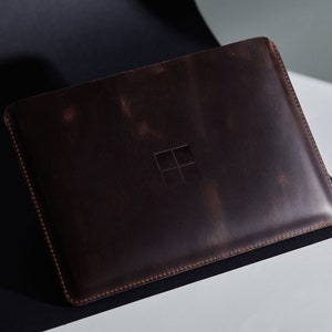 Surface Laptop Studio Case, Gray Leather Sleeve, Microsoft Surface Slim ...