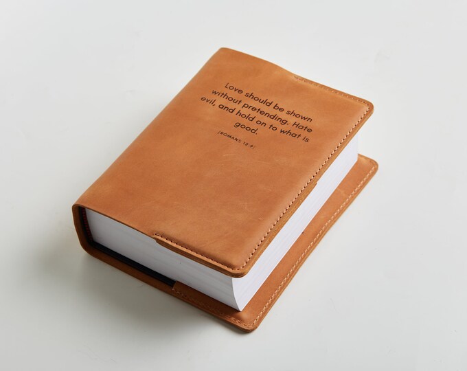 Leather Book Cover, Leather Bible Cover, Handmade Leather Book Cover ...
