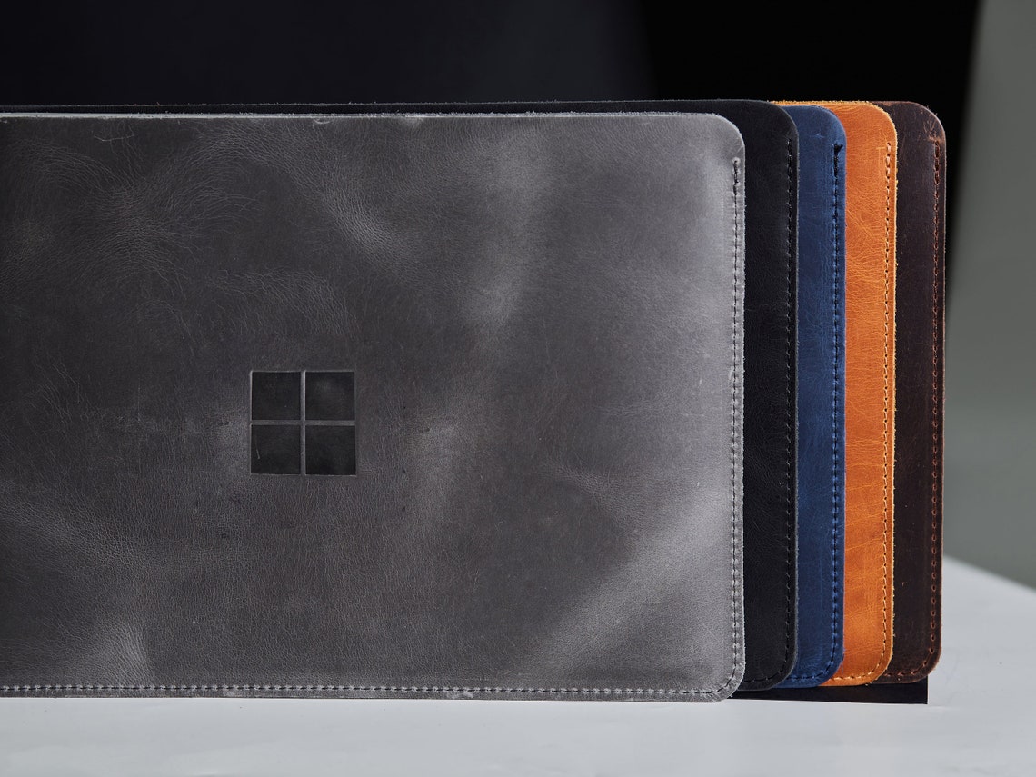 Surface Laptop Studio Case Gray Leather Sleeve Microsoft - Etsy