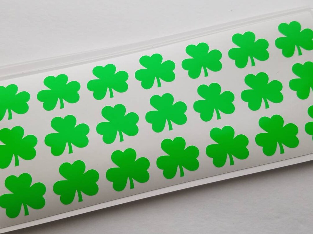 3/4 to 1.5 Fluorescent Green Shamrock Vinyl Stickers Waterproof - Etsy