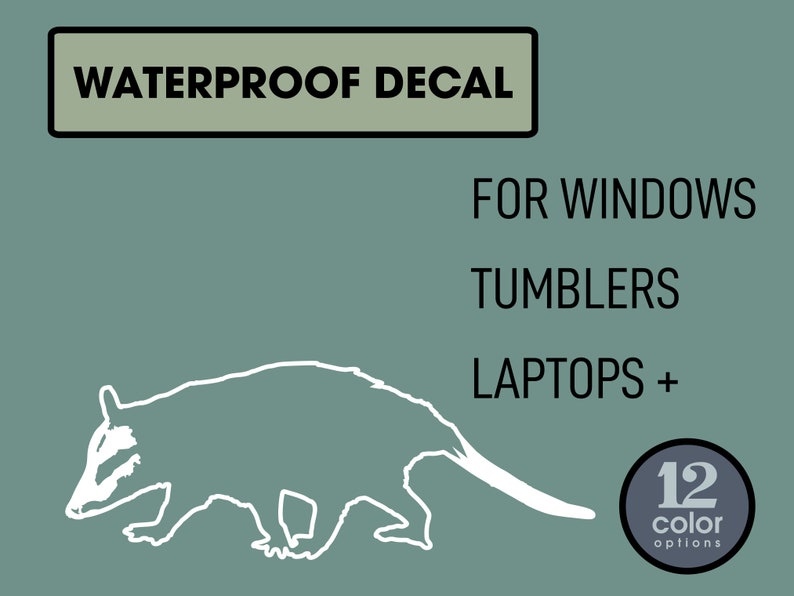 Opossum Vinyl Window Decal - Etsy