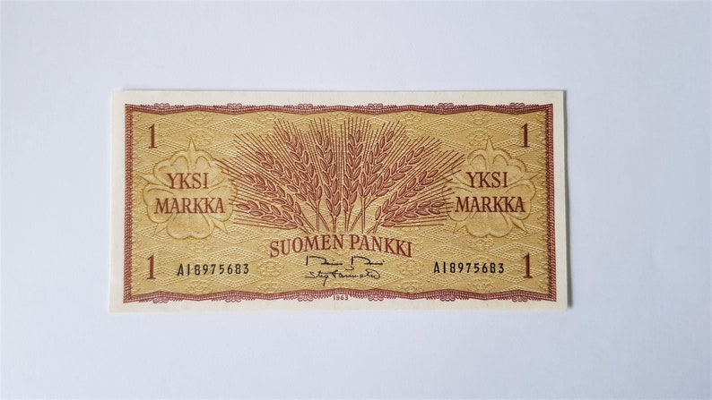 Old Finnish Money 1 Mark Banknote, Like New, Collectibles or Decoration ...