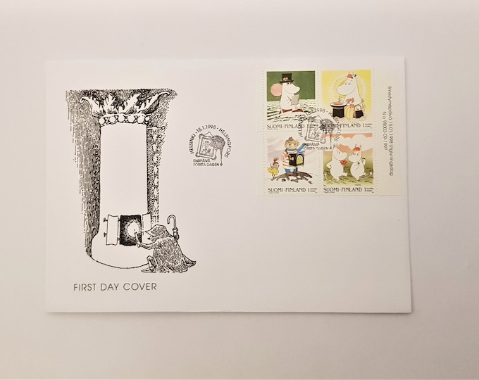 FDC Moomin 1998, 4 Moomin Stamps in Cover, From Finland - Etsy
