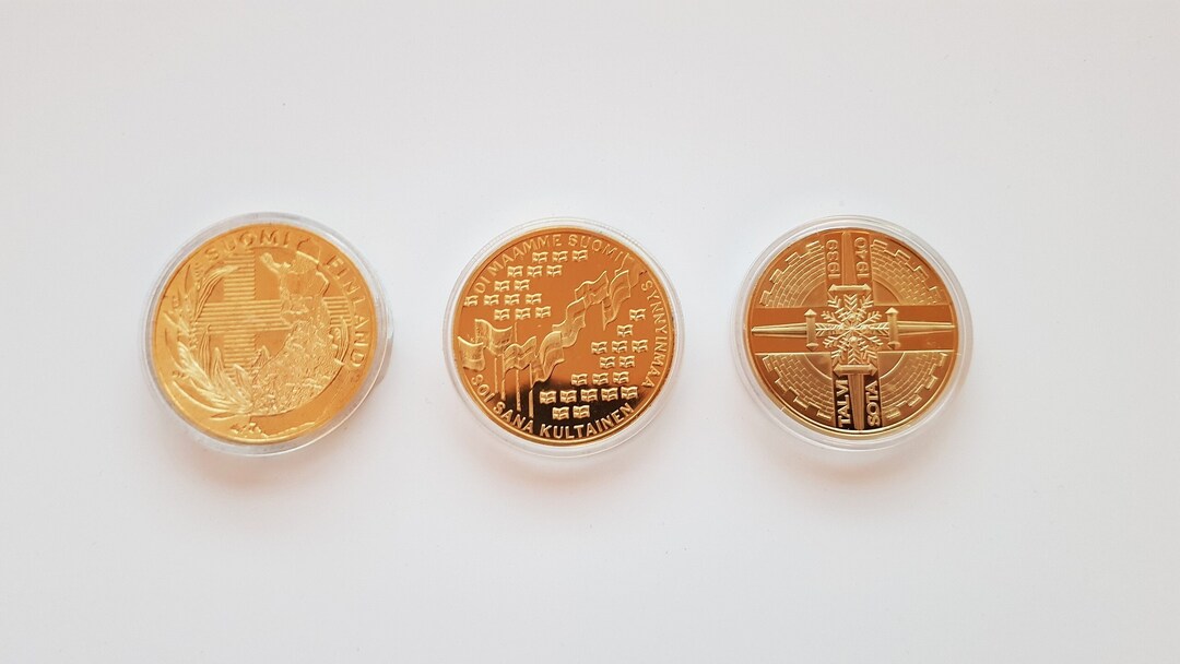 Finnish Medal Set of 3 Medals, Gold Plated, Collector Item. Free ...