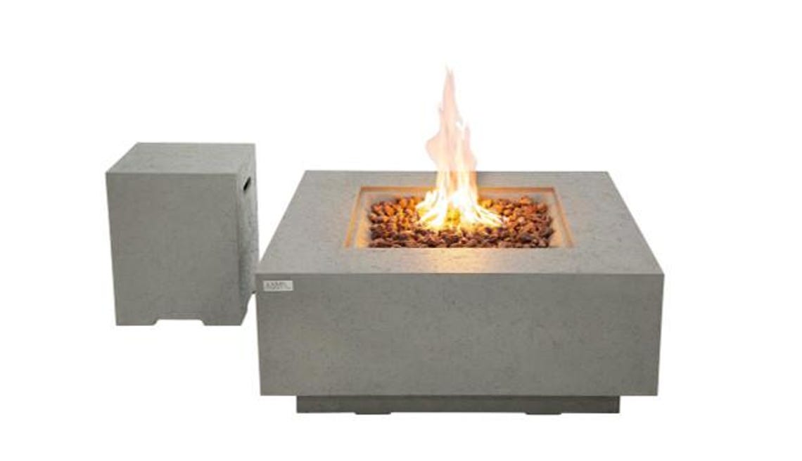 Brooklyn Fire Pit Light Gray - Concrete GFRC | AMS Fireplace - Etsy