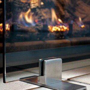 AMS Fireplace Free Standing Clear Glass Screen | Custom Sizes Available ...