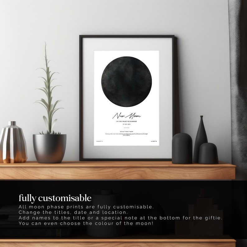 Custom Digital Moon Phase Print - Night You Were Born - New Baby Gift ...