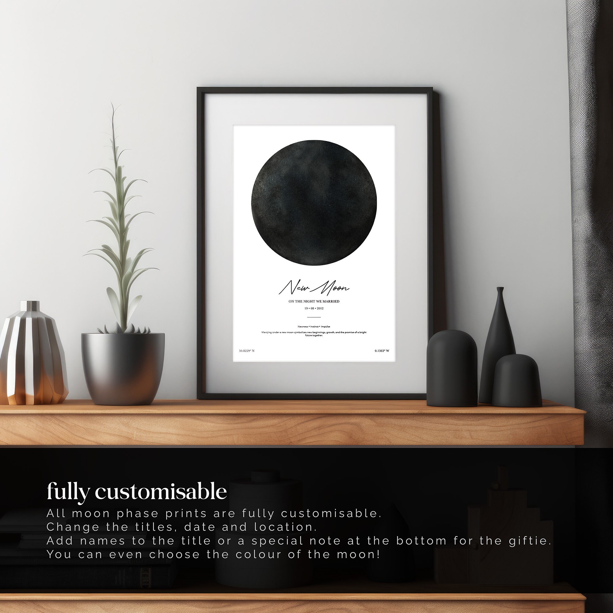 Custom Digital Moon Phase Print - Night You Were Born - New Baby Gift ...