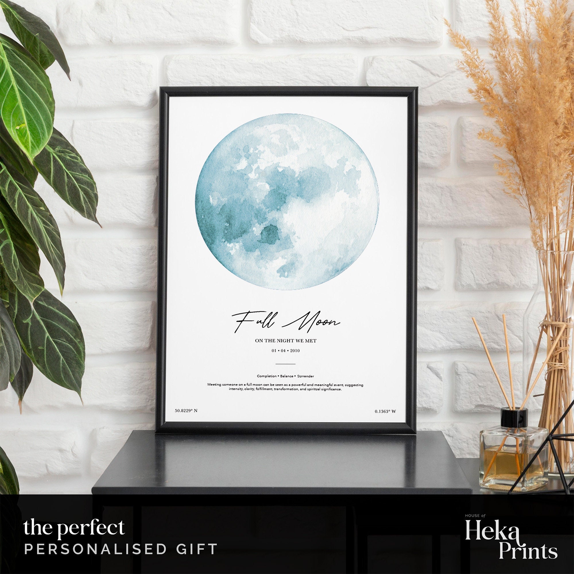 Custom Digital Moon Phase Print - Night You Were Born - New Baby Gift ...