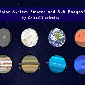 Solar System Emotes and Sub Badges | Twitch Emotes - Etsy