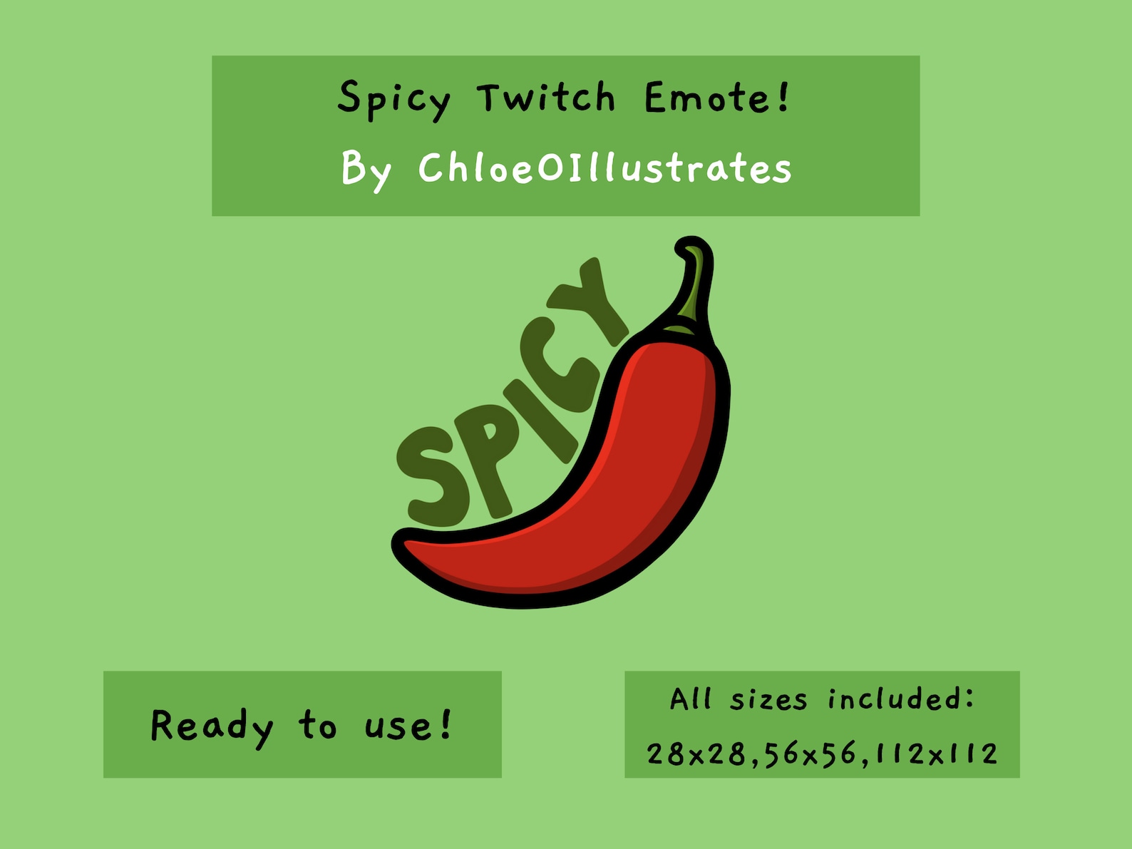 Spicy Twitch Emote | Twitch and Discord Emote | Chili Pepper - Etsy