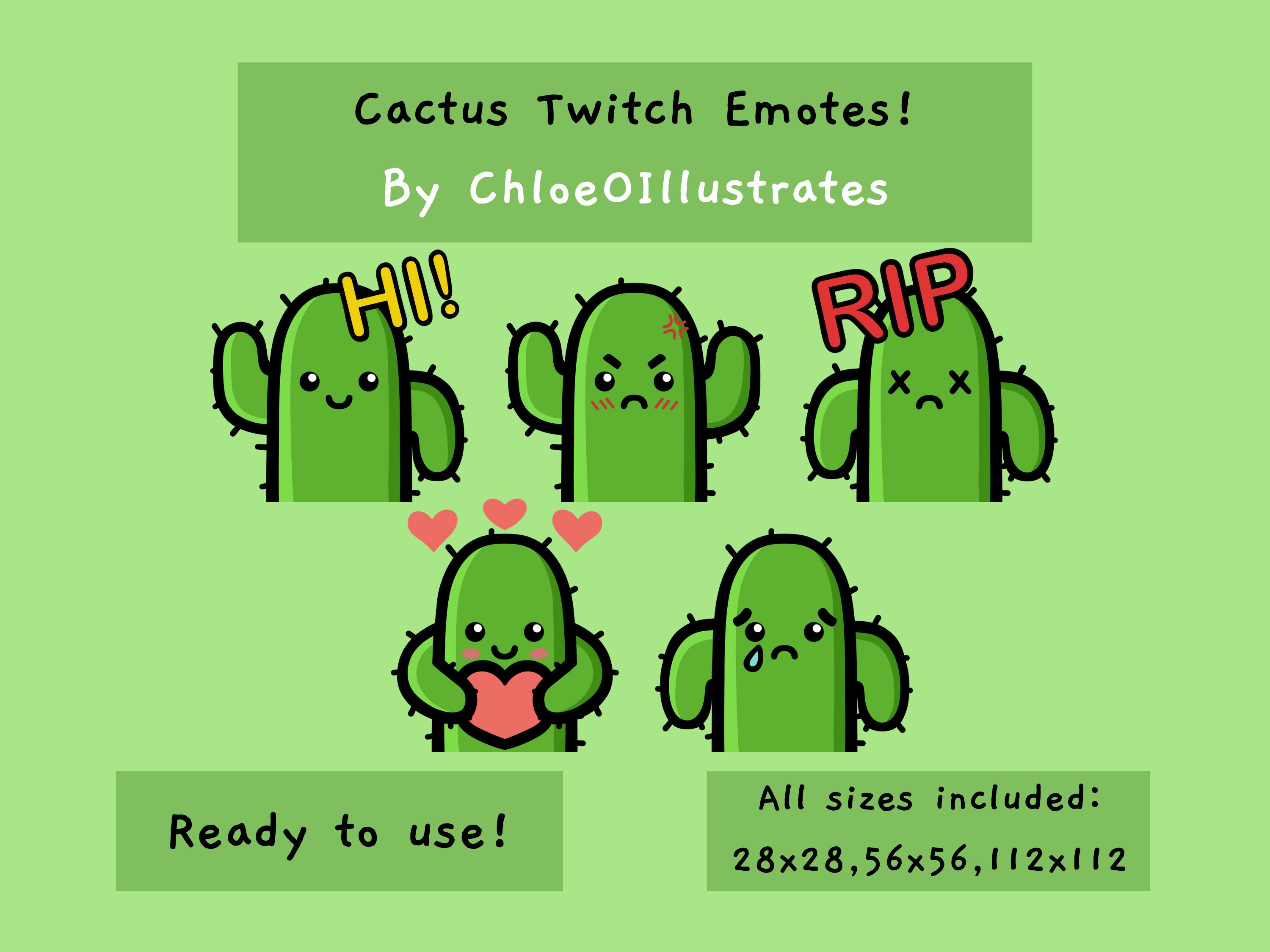 Cactus Twitch Emotes | Twitch and Discord Emotes - Etsy
