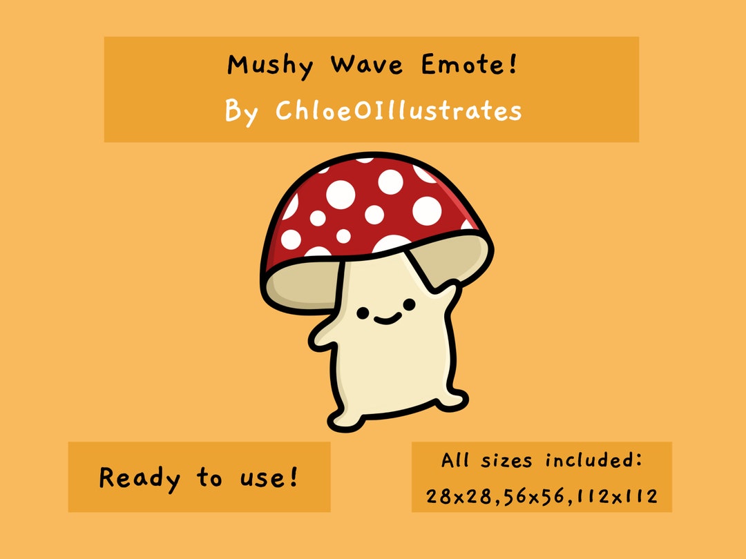 Mushy Wave Emote | Twitch and Discord Emote | Mushroom | Toadstool ...