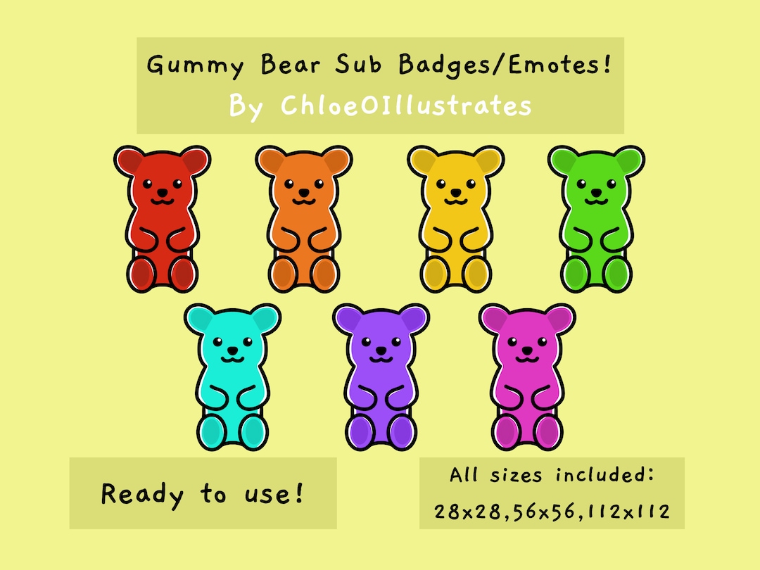 Gummy Bear Sub Badges and Emotes | Twitch and Discord Emotes | Sub ...