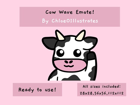 Cow Wave Emote Twitch and Discord Emotes - Etsy