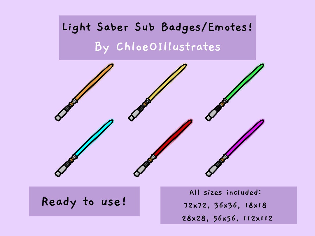 Light Saber Twitch Emotes | Twitch Sub Badges | Star Wars | Twitch and ...