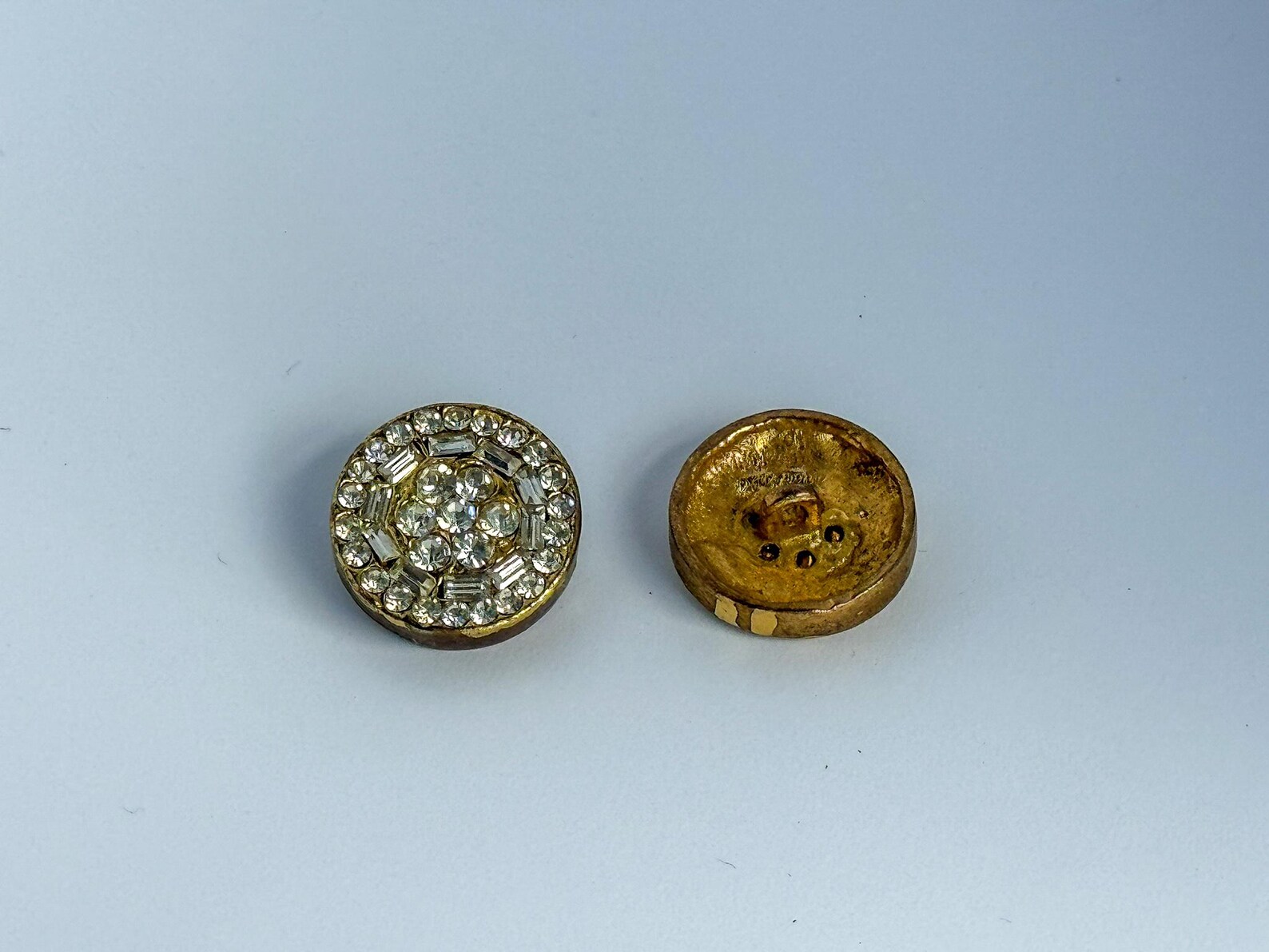 Vintage Gold Rhinestone Shank Buttons – Sparkling Round Sewing ...