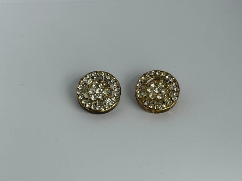Vintage Gold Rhinestone Shank Buttons – Sparkling Round Sewing ...