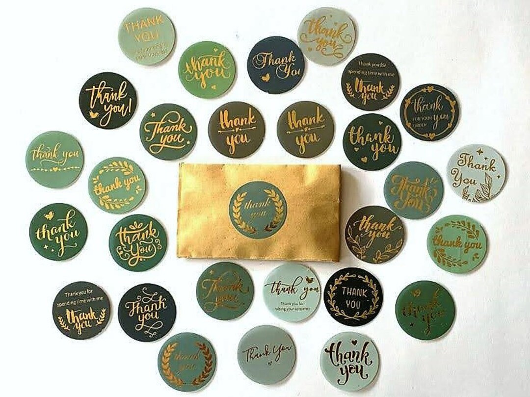 Merci Merci 46 autocollants en vert 9 - Etsy France