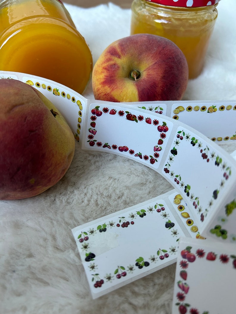 Jam Jar Labels And Stickers colorful Fruit Set For Preserves Spreads