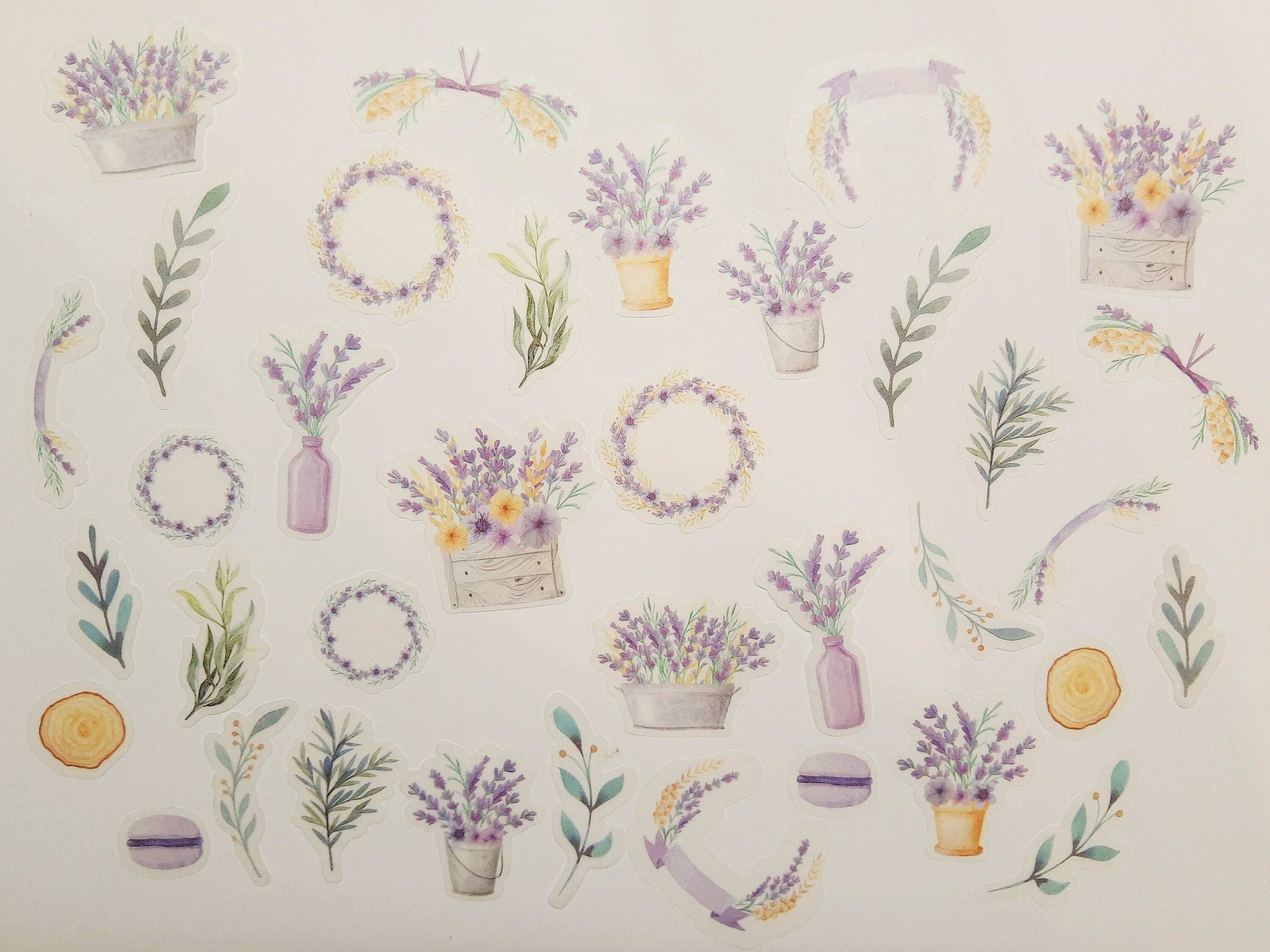 40 Pieces Lavender Stickers as a Set - Stickers Washi Provence Violet ...
