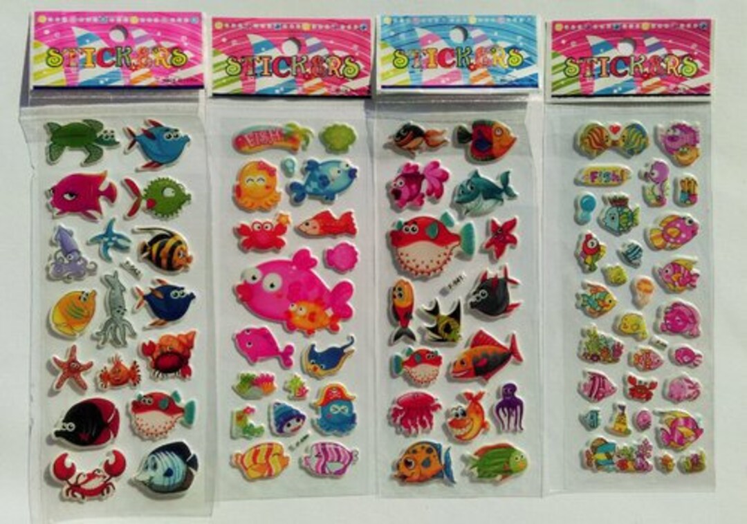 8x Fish 3D Stickers for Children Underwater - Great Feel for Small ...