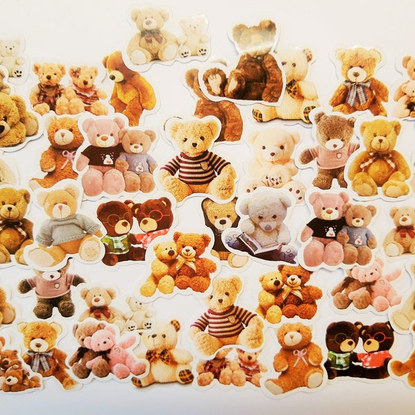 Teddy Bear Stickers - Etsy
