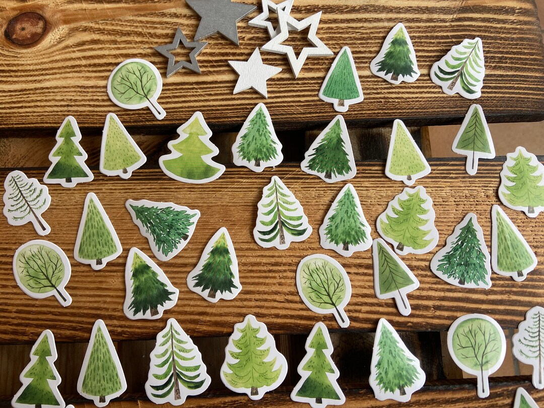 46-piece Sticker Set Coniferous Trees – Deciduous Trees – Fir Trees ...