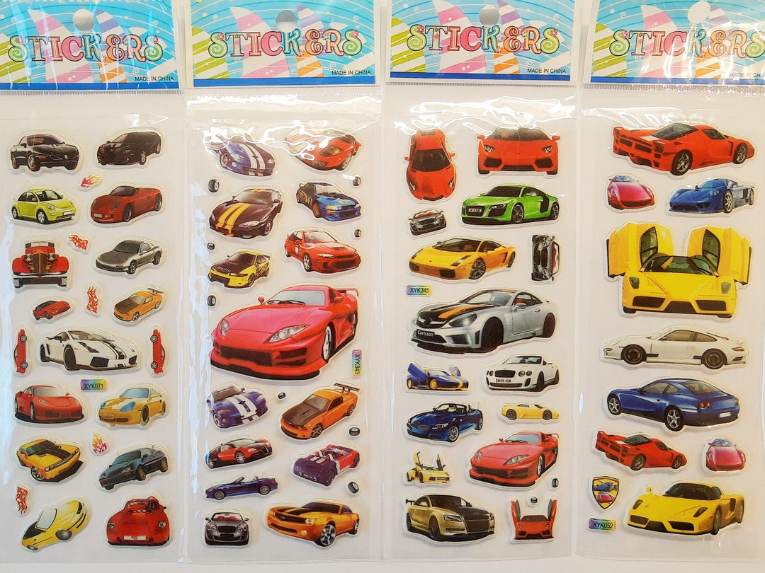 5x Stickers Sports Car Stickers for Children Great Feel for Little ...