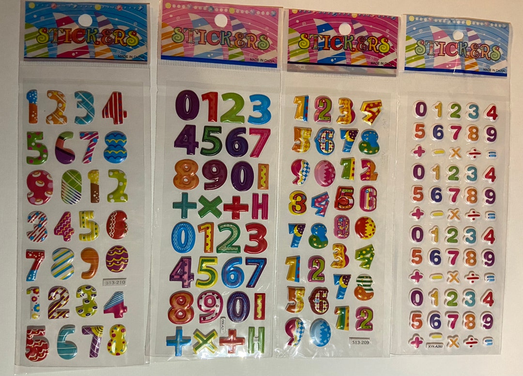 3D Sticker numbers 2 new Design 6 Sheet Set - Etsy