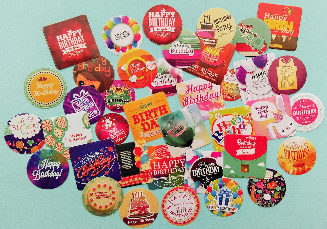 37 Stickerbomb Birthday Happy Birthday Sticker Gift Children Craft - Etsy