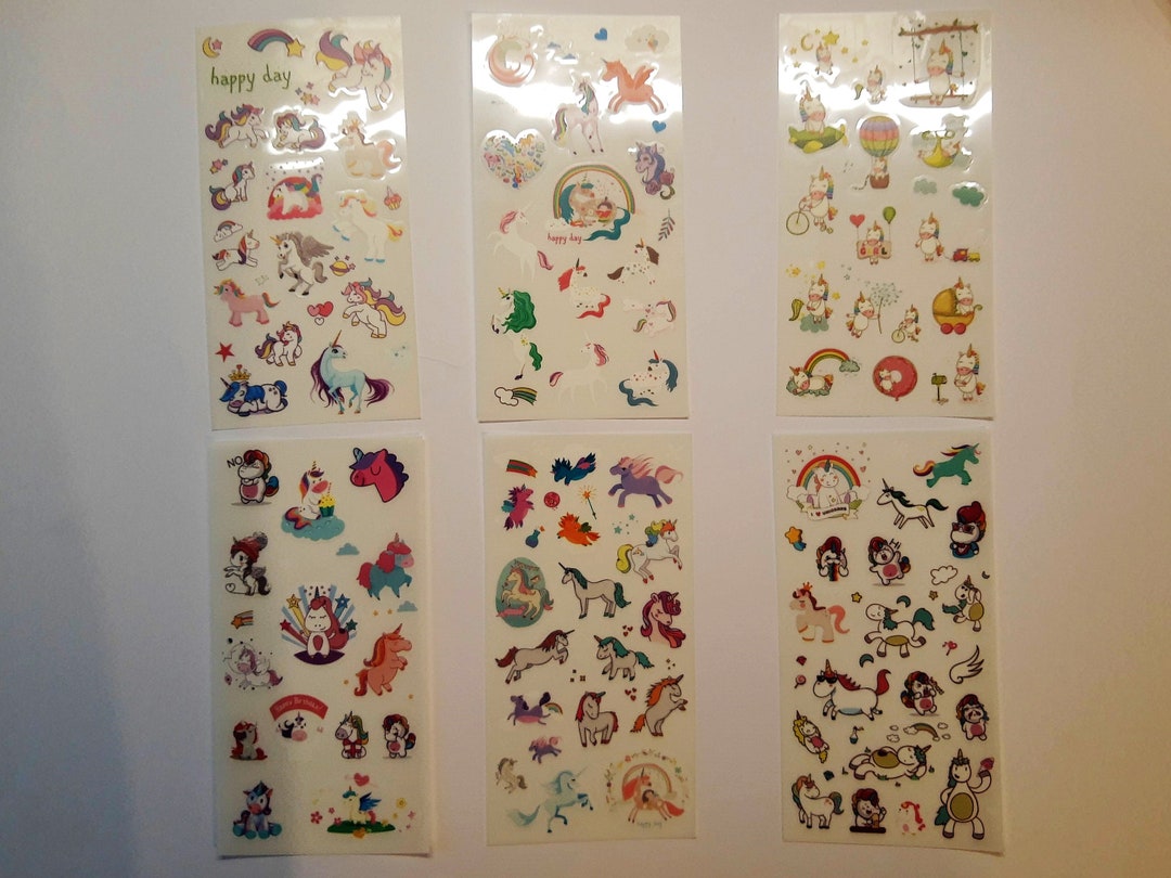6 Sheets of Transparent Unicorn Stickers as a Set Stickers Washi Bujo ...