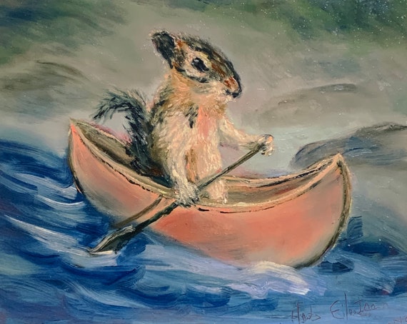 Chipmunk in Canoe | Etsy