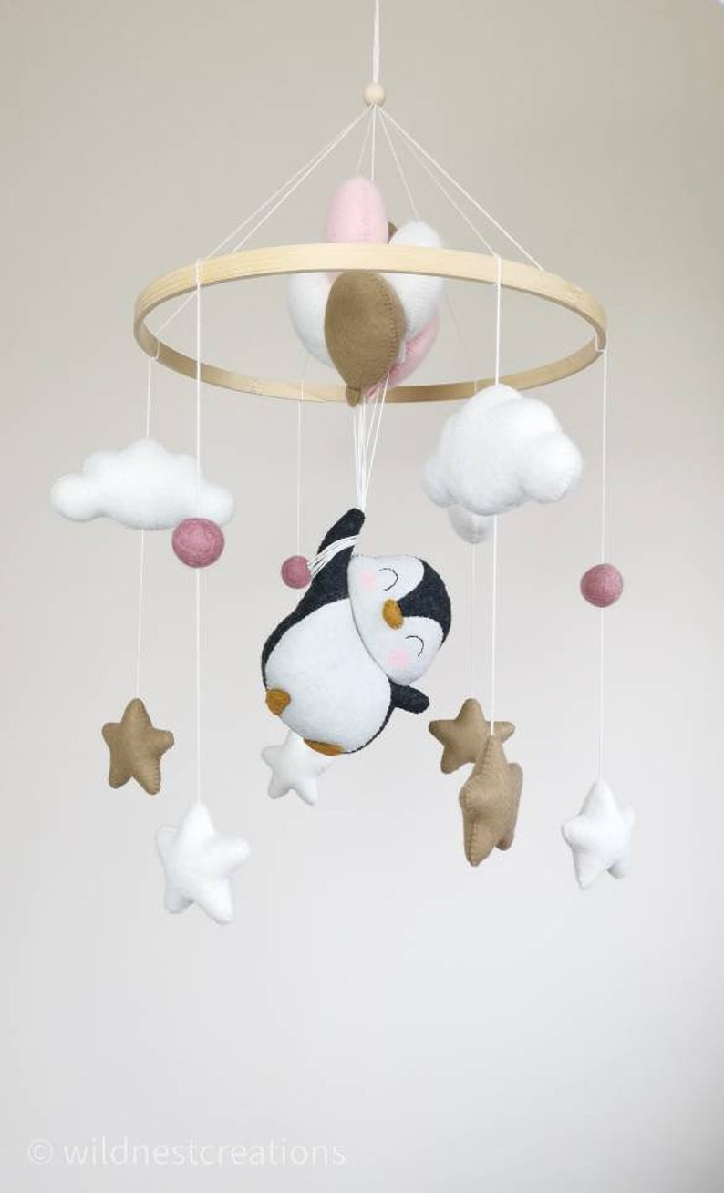 Penguin Baby Mobile Baby Girl Gift Newborn Gift Baby Shower - Etsy