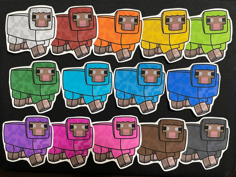 Minecraft Sheep Stickers - Etsy