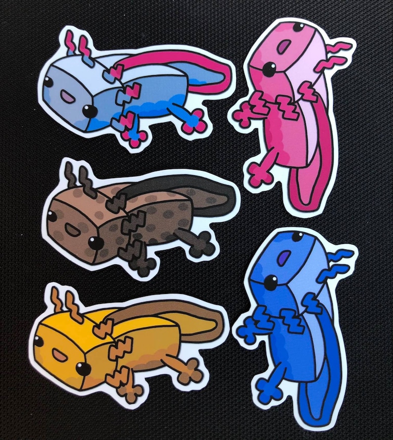 Minecraft Axolotl Stickers | Etsy